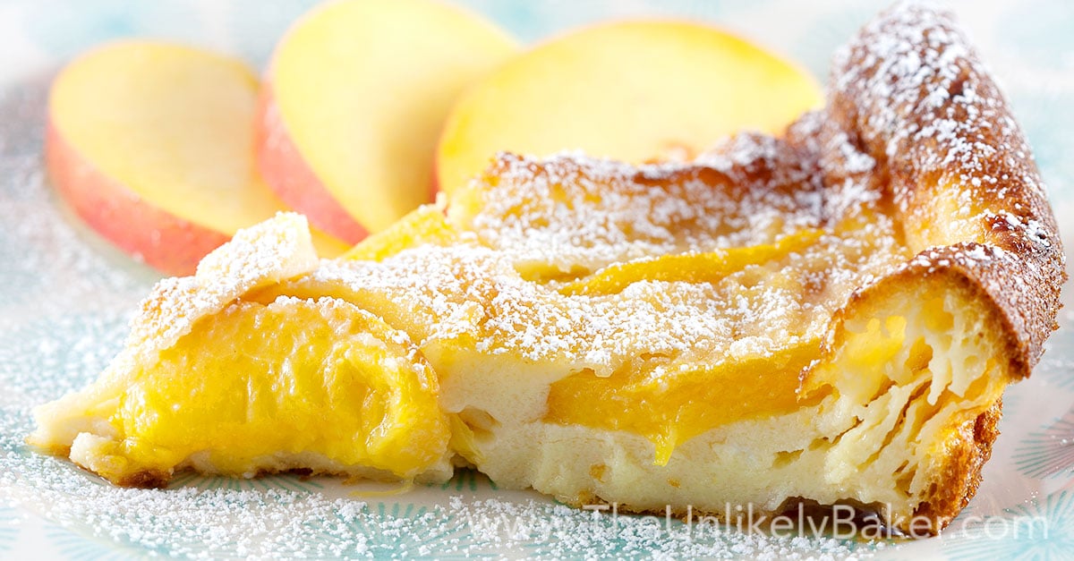 Peach Clafoutis Recipe - Made with Fresh Peaches - The Unlikely Baker
