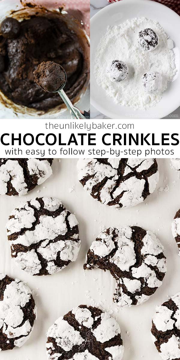 Chocolate Crinkles Recipe (step-by-step photos) - The Unlikely Baker®