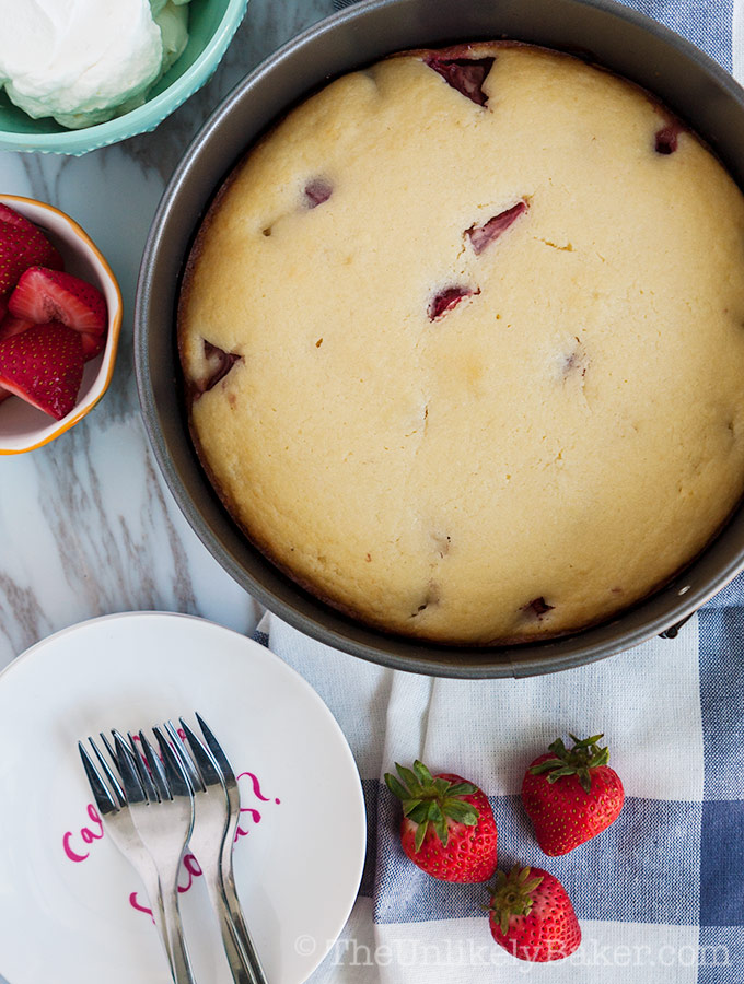 Strawberry Ricotta Cake (with step-by-step video) - The Unlikely Baker