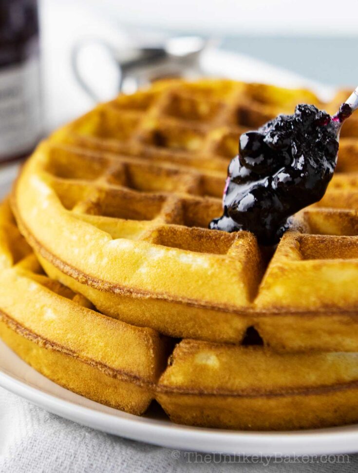 Greek Yogurt Waffles - Crunchy Outside Fluffy Inside!
