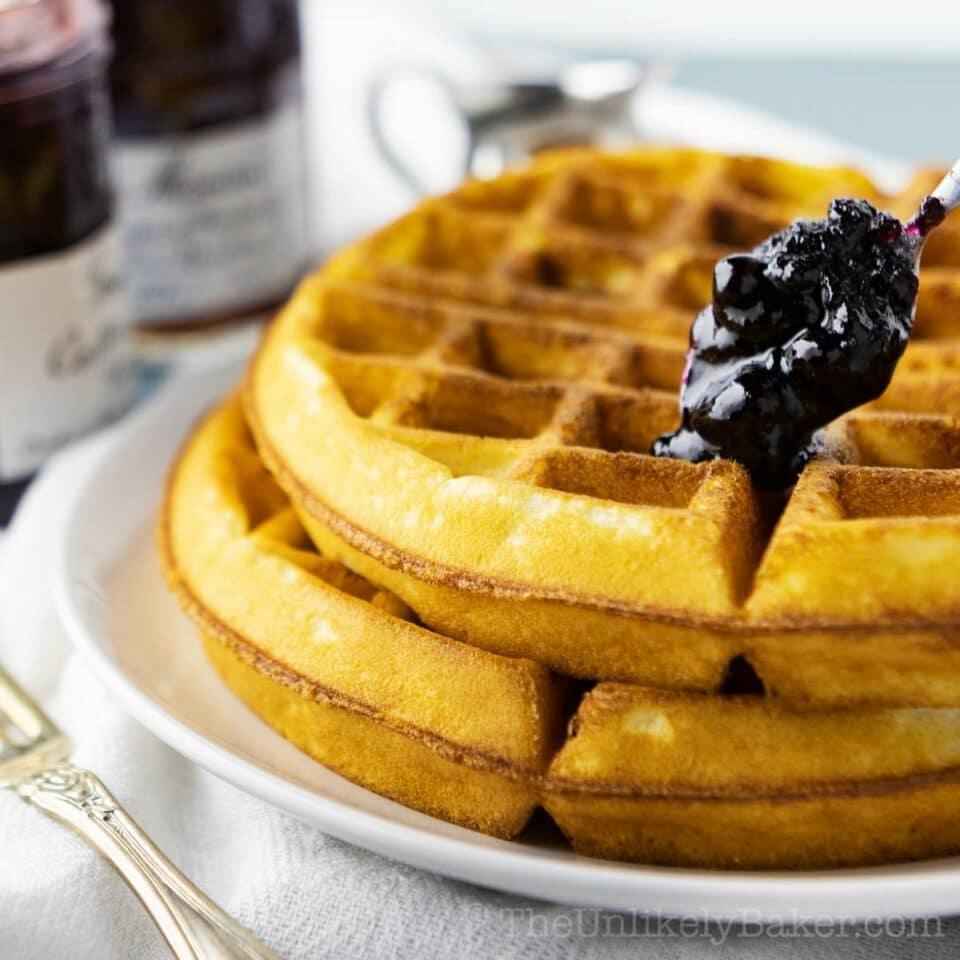 Greek Yogurt Waffles - Crunchy Outside Fluffy Inside!