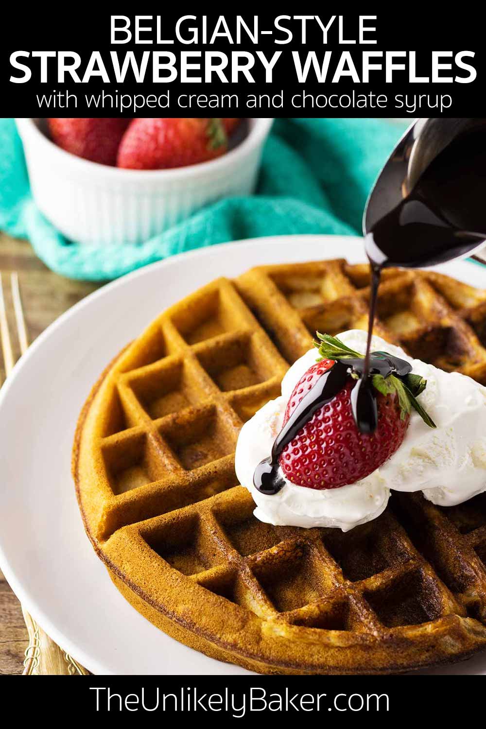 Strawberry Waffles with Chocolate Chips