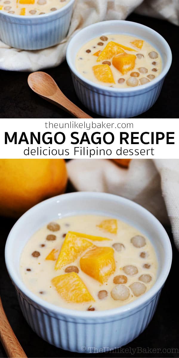 Mango Sago Recipe - Filipino Dessert - The Unlikely Baker