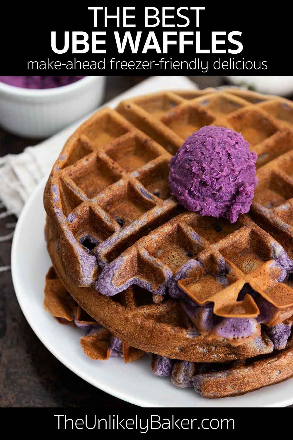 Ube Waffles - Easy, Purple and Delicious! - The Unlikely Baker