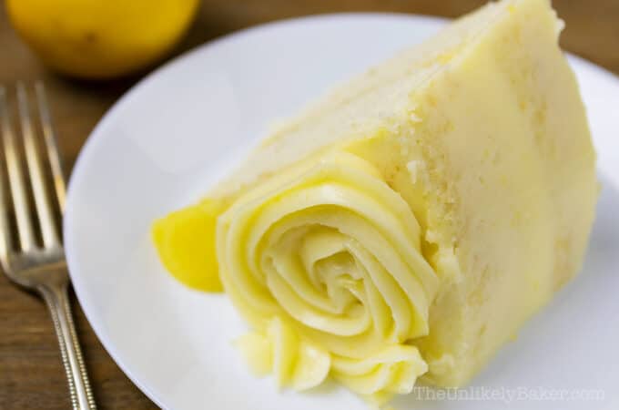 Lemon Cake with Lemon Curd Filling and Lemon Buttercream