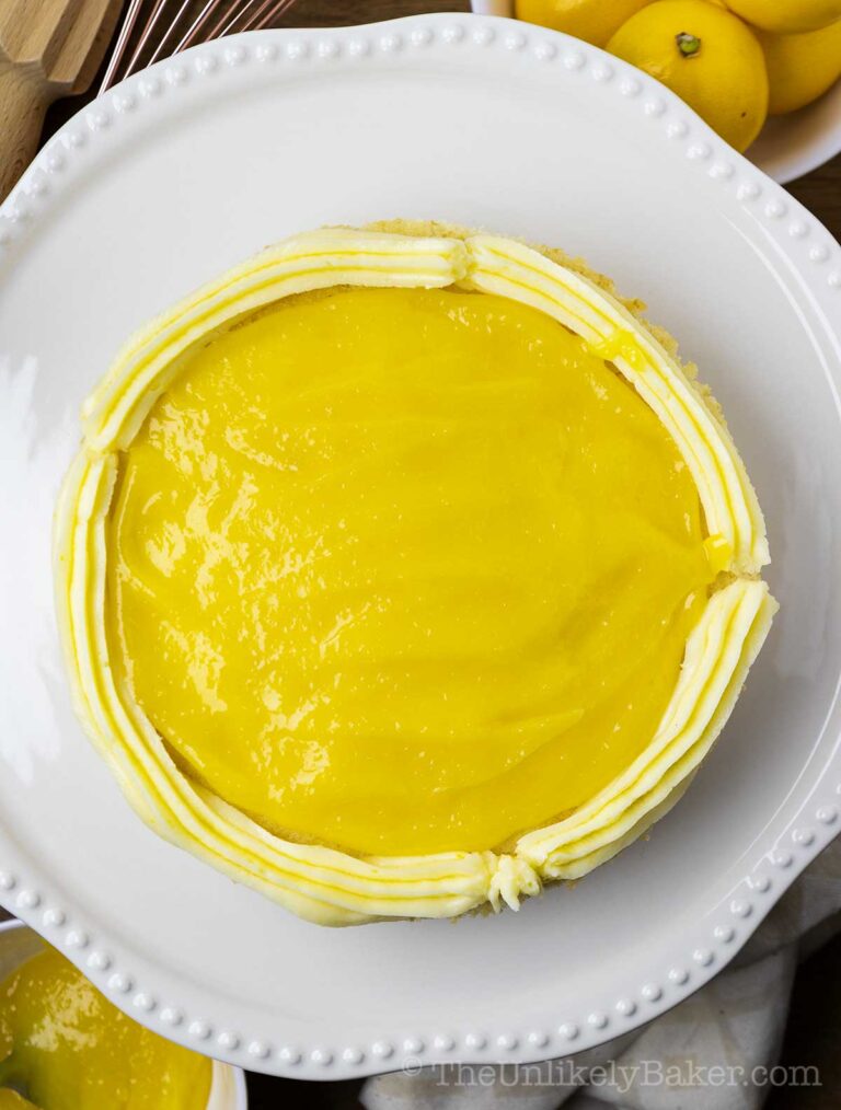 Lemon Cake with Lemon Curd Filling and Lemon Buttercream