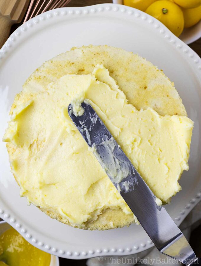 Lemon Cake with Lemon Curd Filling and Lemon Buttercream