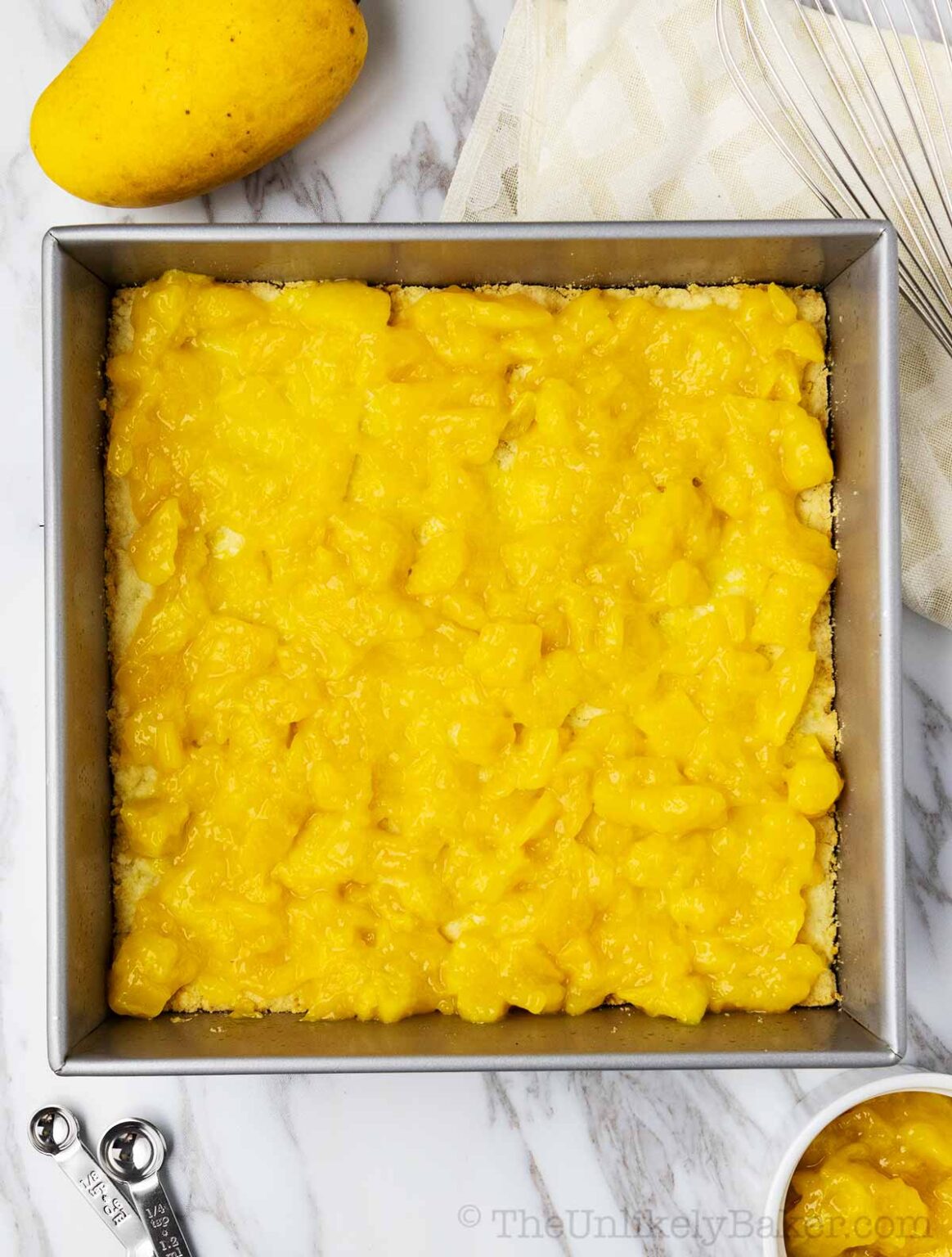 Mango Bars Recipe with Shortbread Crust and Crumble - The Unlikely Baker