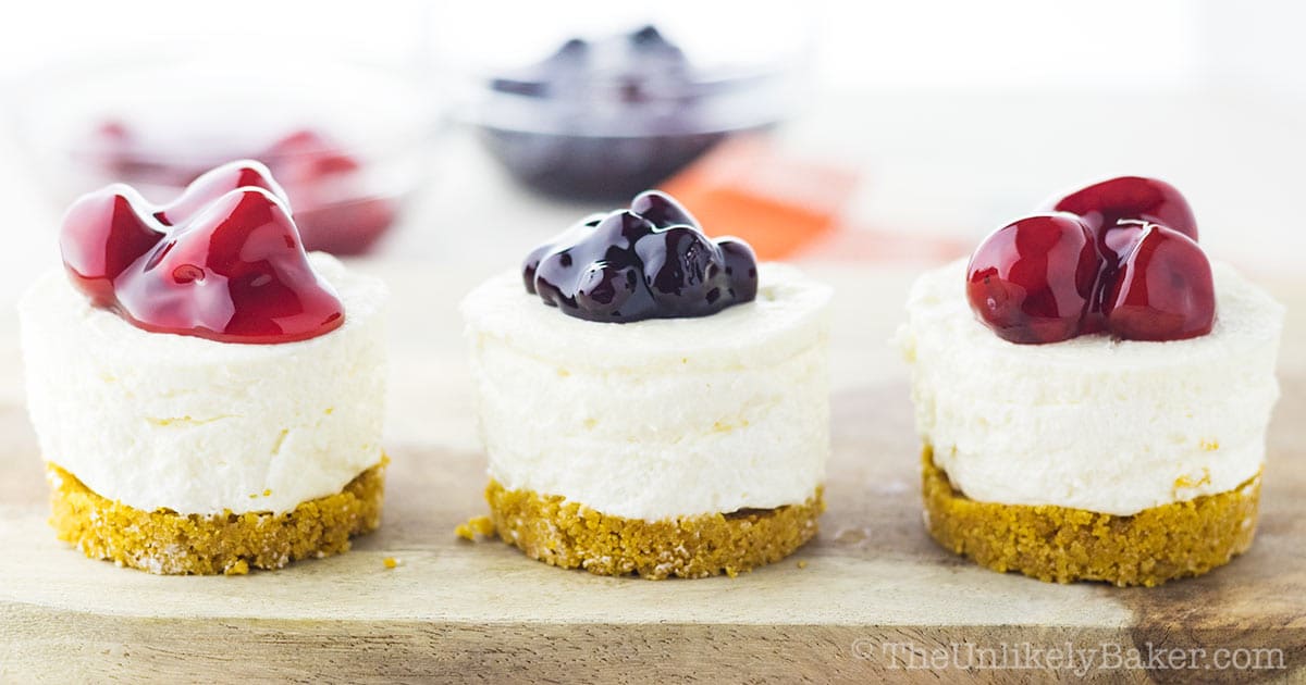 The Best No Bake Mini Cheesecakes - The Unlikely Baker