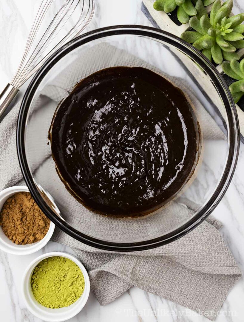 Matcha Brownies Recipe - Fudgy and Chocolatey - The Unlikely Baker