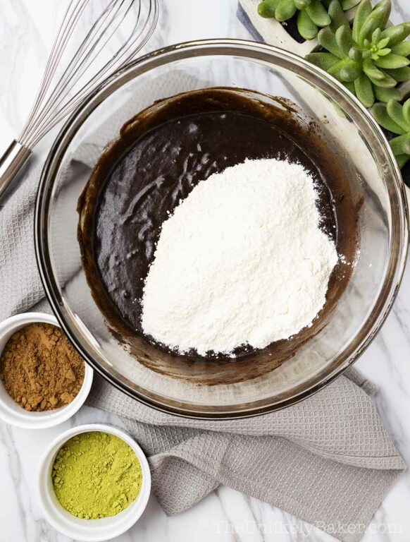 Matcha Brownies Recipe - Fudgy and Chocolatey - The Unlikely Baker