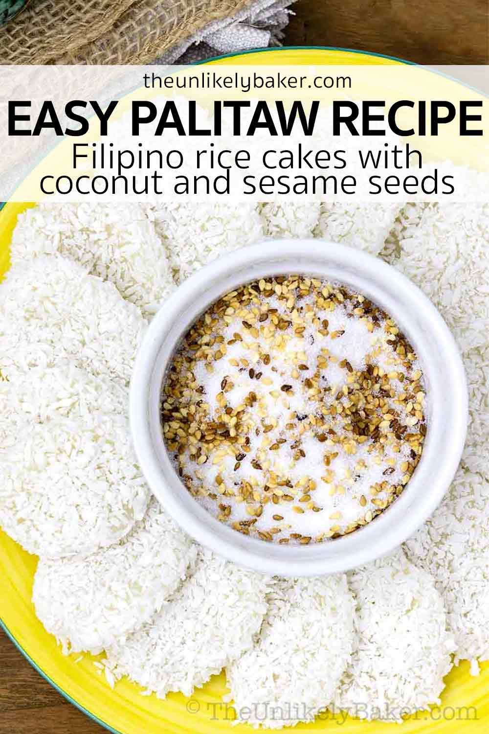 Palitaw Recipe (Filipino Rice Cakes with Coconut and Sesame Seeds) - The Unlikely Baker®