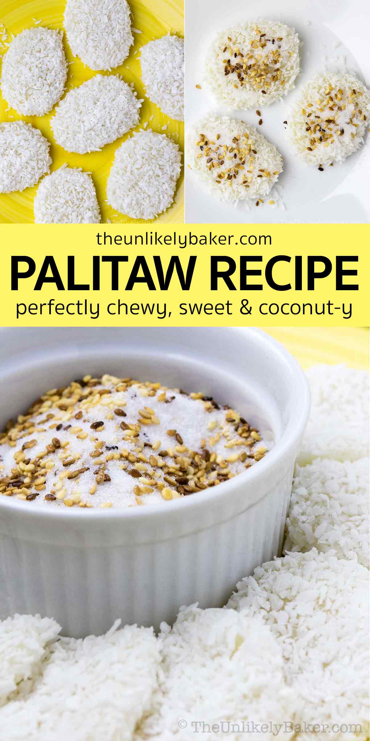 Palitaw Recipe (Filipino Rice Cakes with Coconut and Sesame Seeds ...
