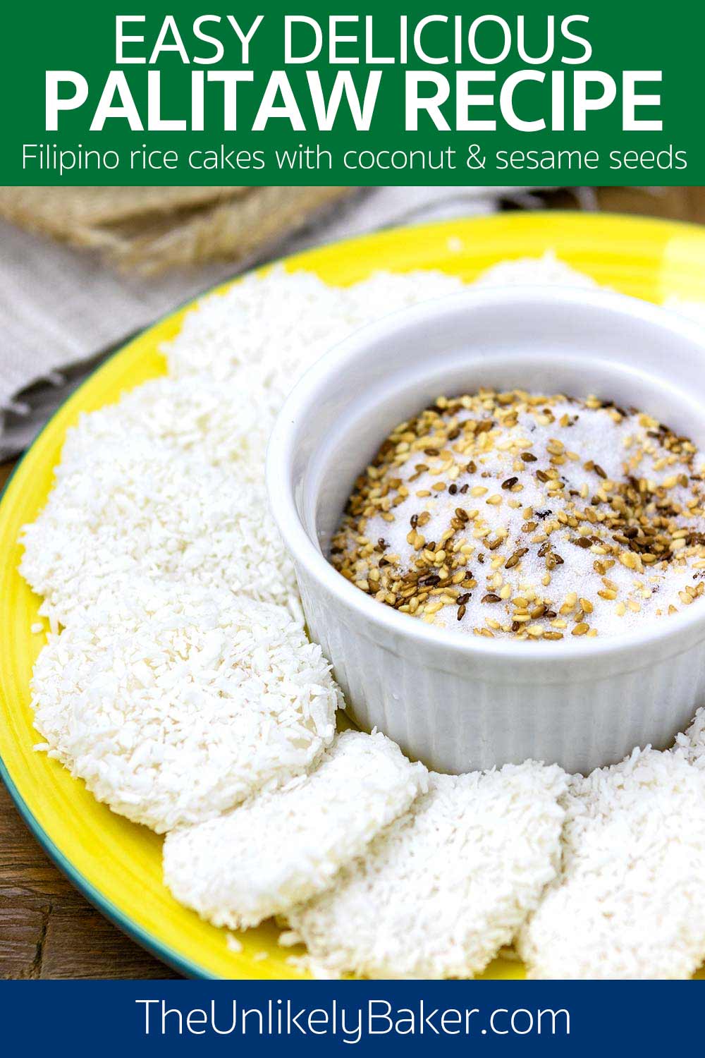 Palitaw Recipe (Filipino Rice Cakes with Coconut and Sesame Seeds) - The Unlikely Baker®