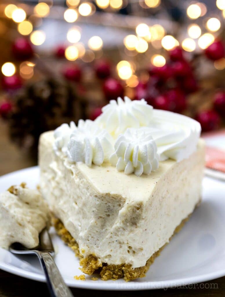 Easy No Bake Eggnog Cheesecake Recipe