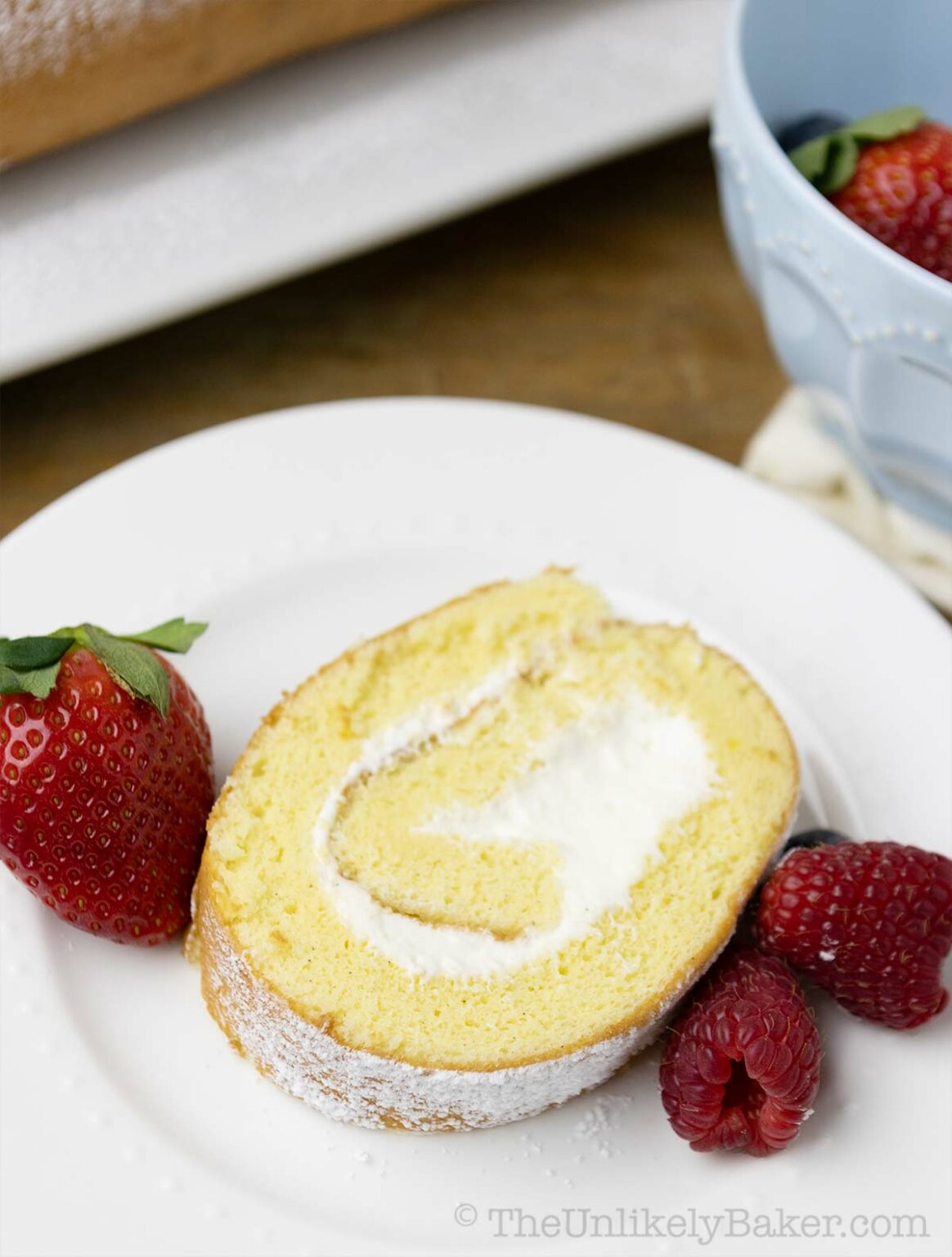 Vanilla Swiss Roll Cake Recipe - The Unlikely Baker®