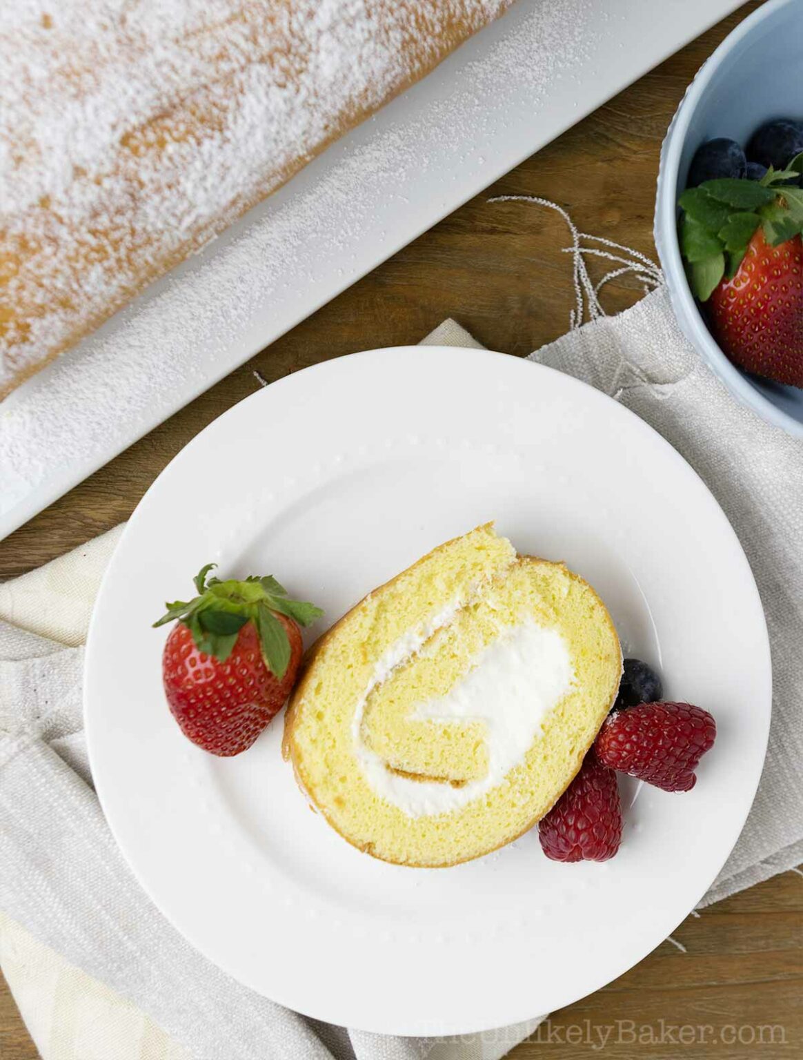 Vanilla Swiss Roll Cake Recipe - The Unlikely Baker®