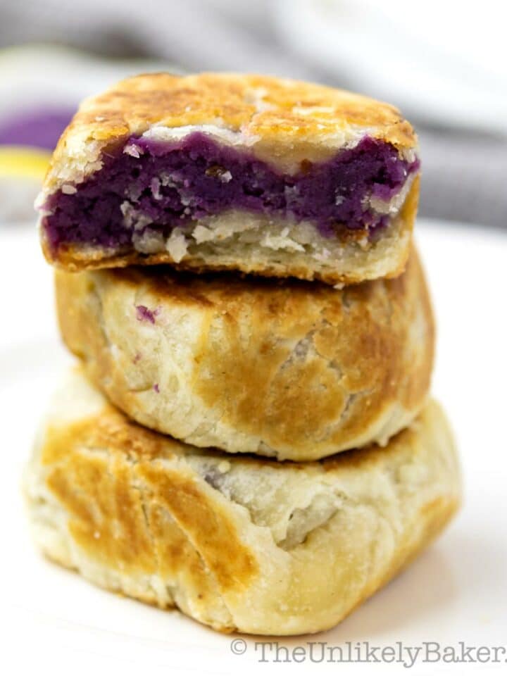 Ube Cheesecake with Coconut Cookie Crust and Coconut Whipped Cream (Video)