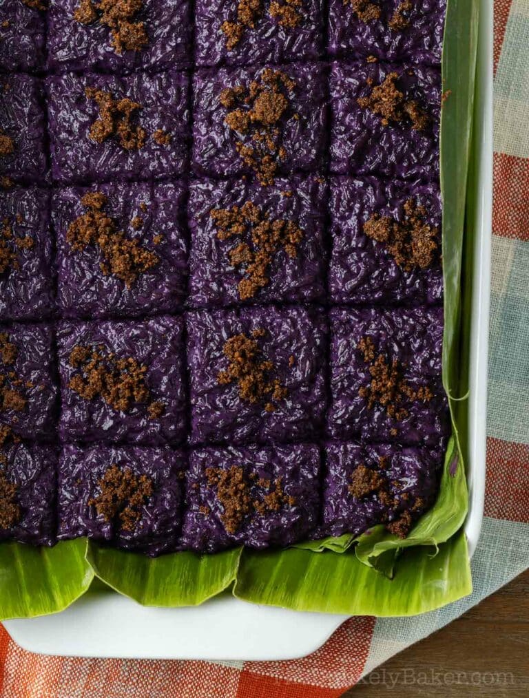 Ube Biko with Latik