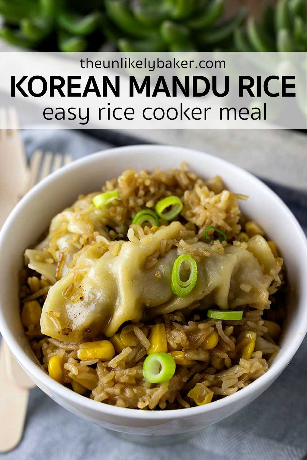 Mandu Rice (Dumpling Rice in Rice Cooker)